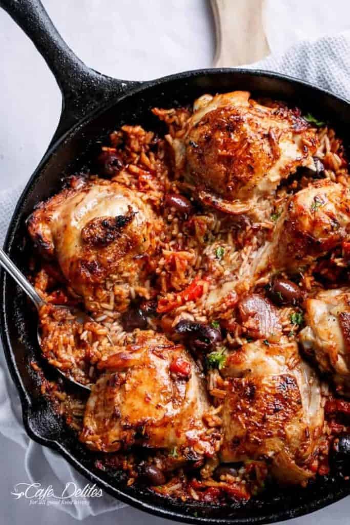 One Pot Italian Chicken and Rice - Cafe Delites