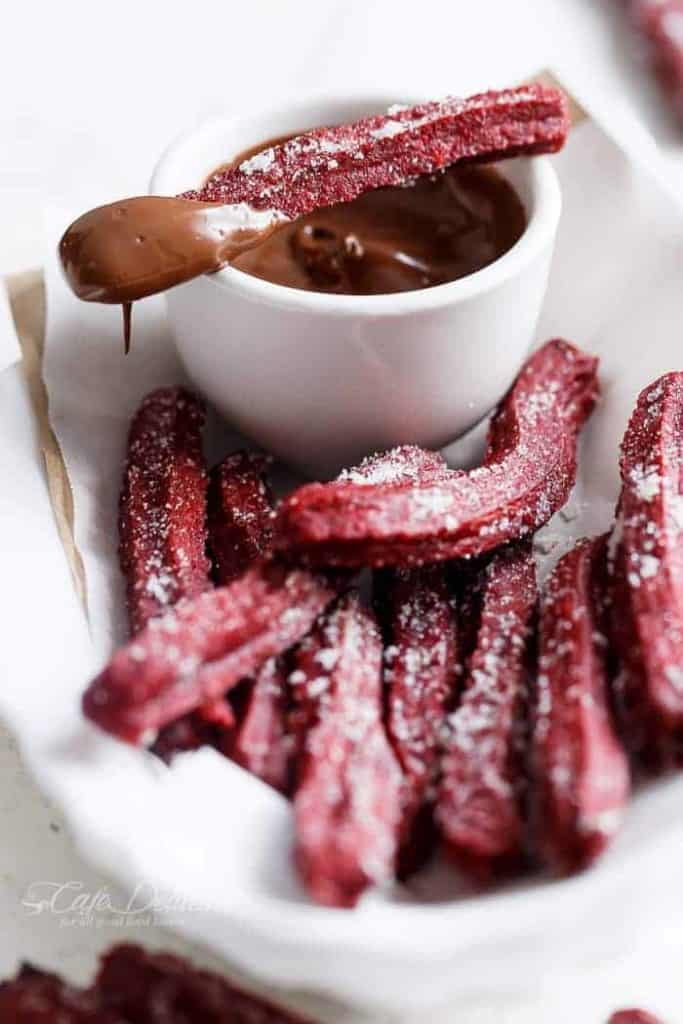 The Best Red Velvet Churros (Baked) + VIDEO! - Cafe Delites