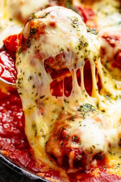 Cheesy Meatballs - Cafe Delites