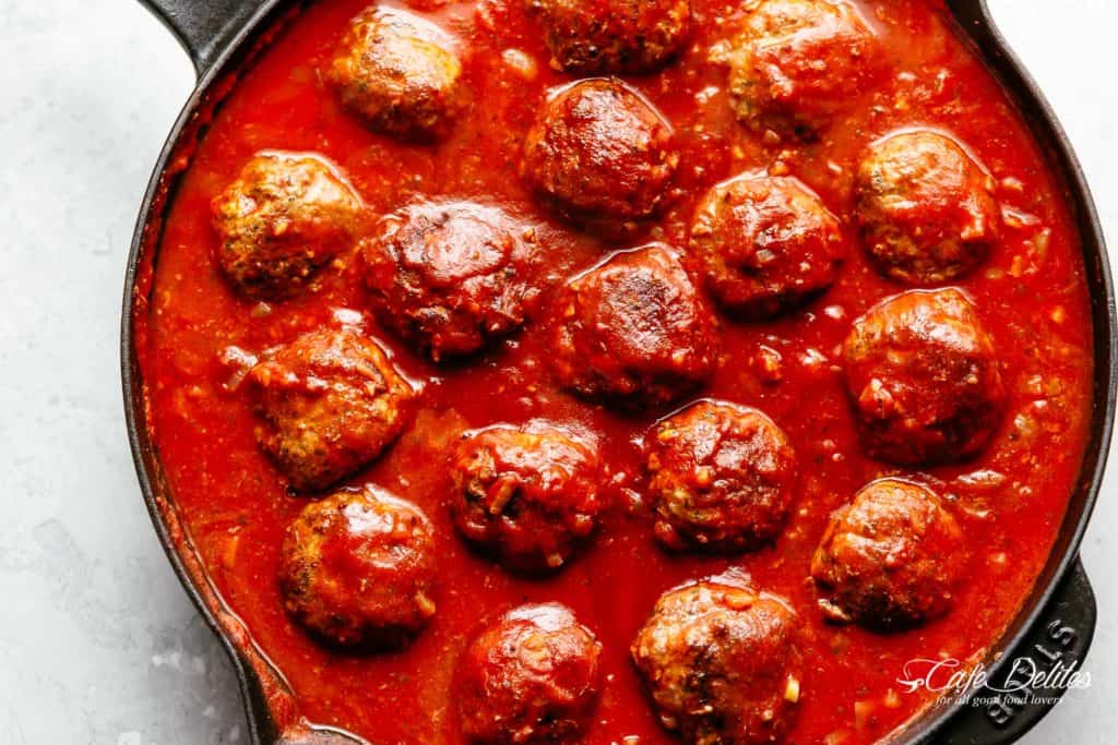 Cheesy Meatballs - Cafe Delites