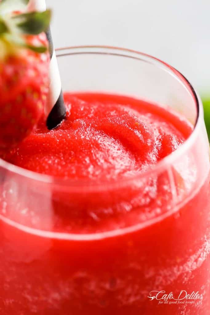 Strawberry Rosé Slushies (Frosé) - Cafe Delites