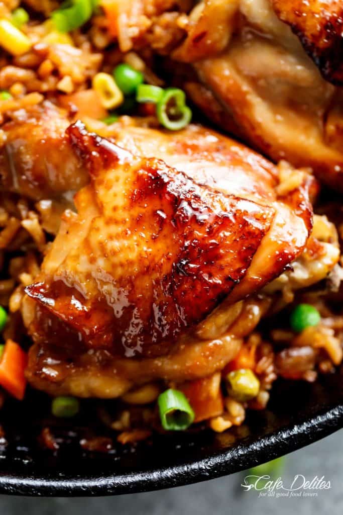 One Pan Asian Chicken and Rice - Cafe Delites