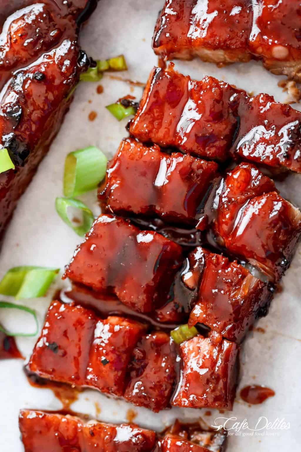 Sticky Chinese Barbecue Pork Belly (Char Siu) - Cafe Delites