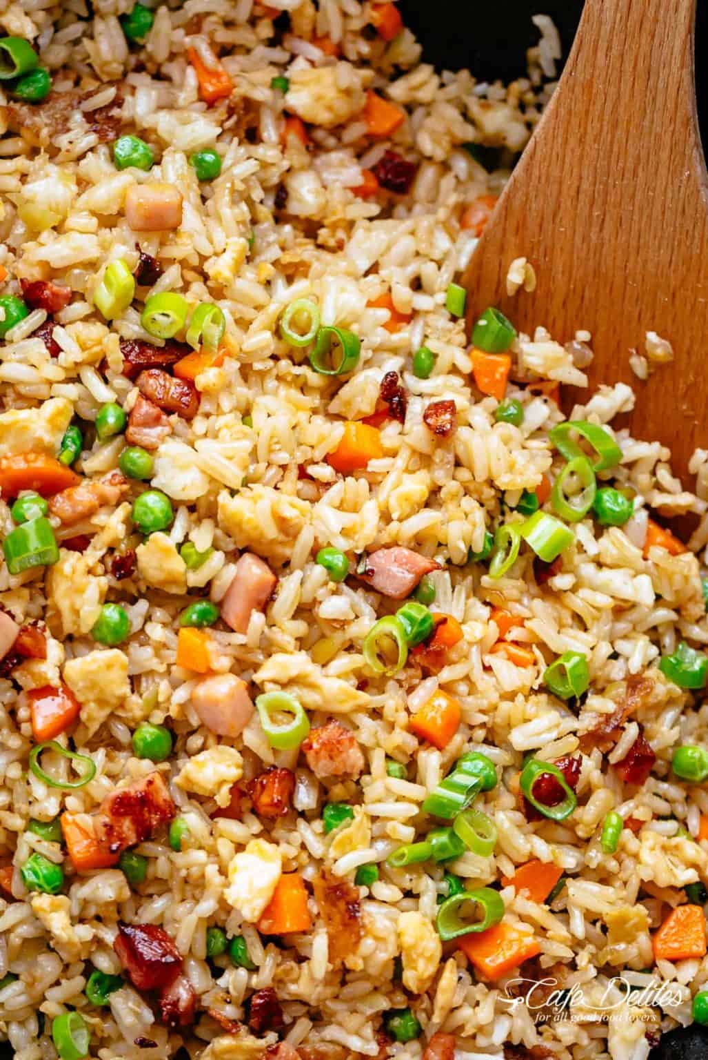 Fried Rice with Bacon - Cafe Delites