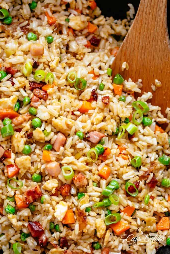 Fried Rice with Bacon - Cafe Delites