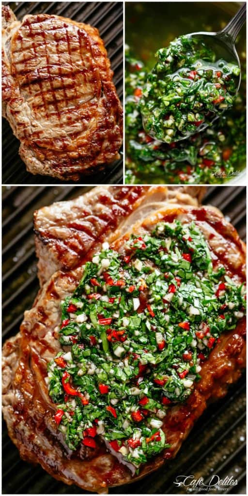 Steaks with Chimichurri (Churrasco) - Cafe Delites