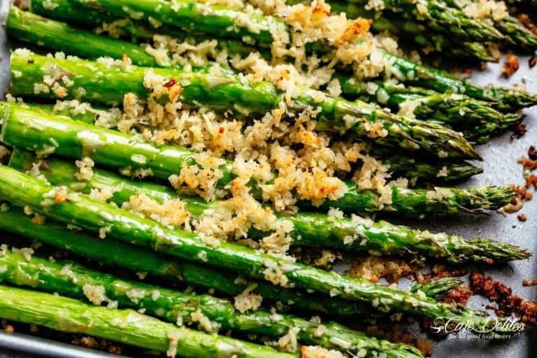 Crispy Parmesan Asparagus with Garlic Butter - Cafe Delites