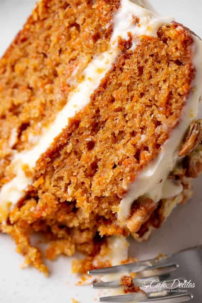 Carrot Cake with Cream Cheese Frosting - Cafe Delites
