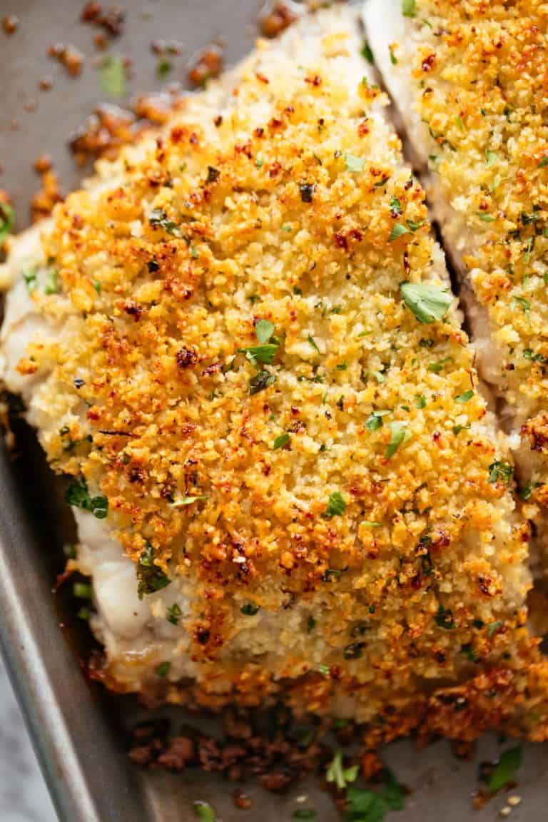 Garlic Parmesan Crumbed Fish - Cafe Delites