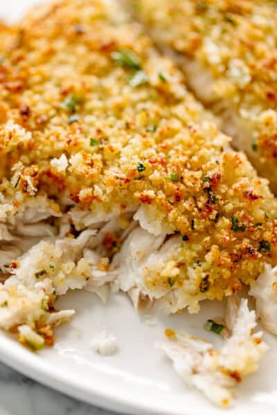 Garlic Parmesan Crumbed Fish - Cafe Delites