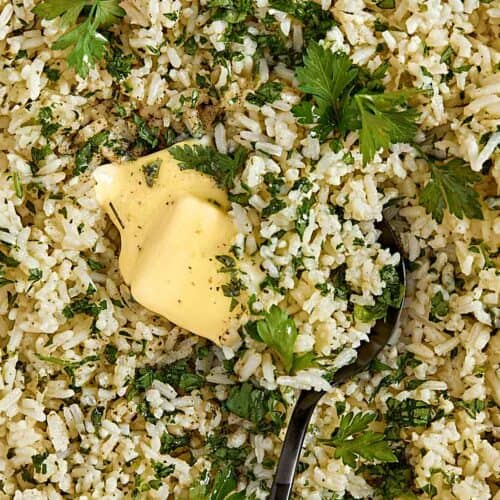 Easy Garlic Butter Rice - Cafe Delites