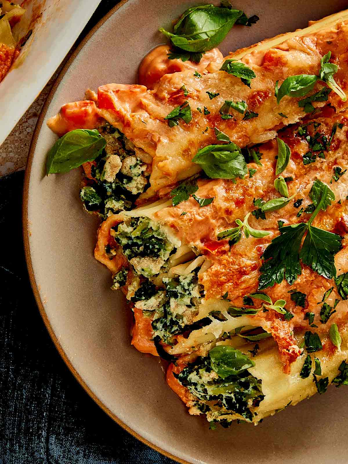 Creamy Turkey & Spinach Cannelloni (Low Fat) - Cafe Delites