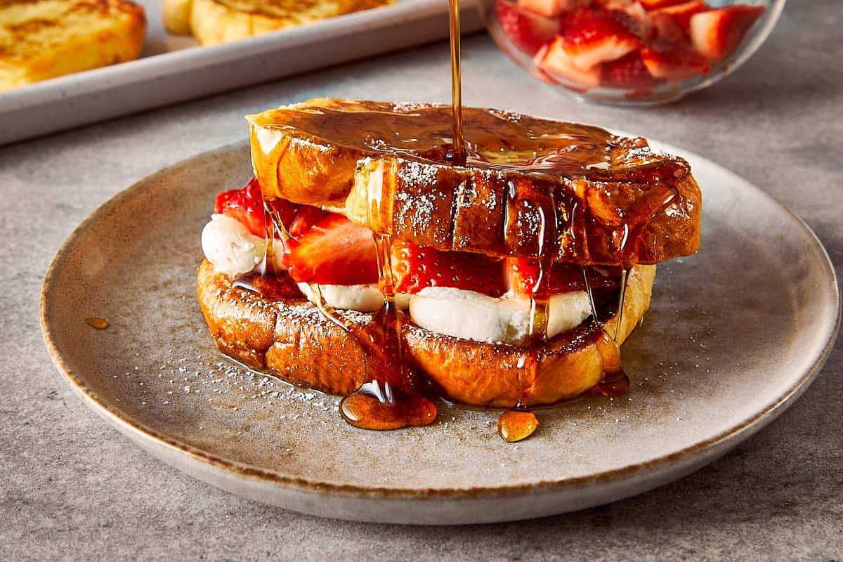 Strawberries and Cream Stuffed French Toast - Cafe Delites