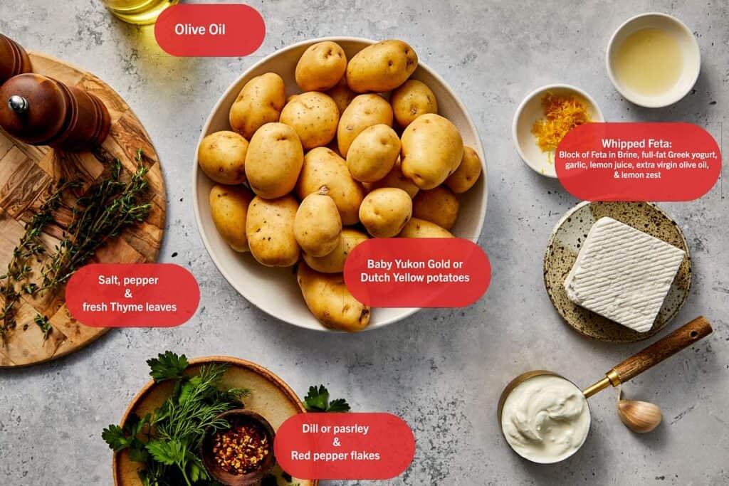 Crispy Smashed Potatoes (with Whipped Feta). - Cafe Delites